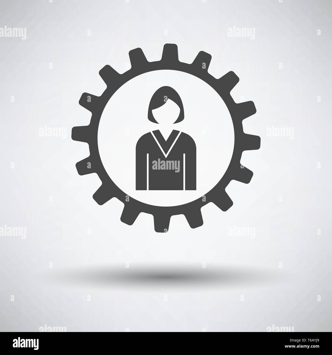 Teamwork Icon on gray background, round shadow. Vector illustration ...