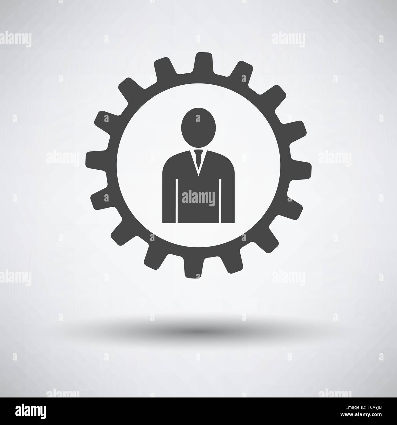 Teamwork Icon on gray background, round shadow. Vector illustration ...