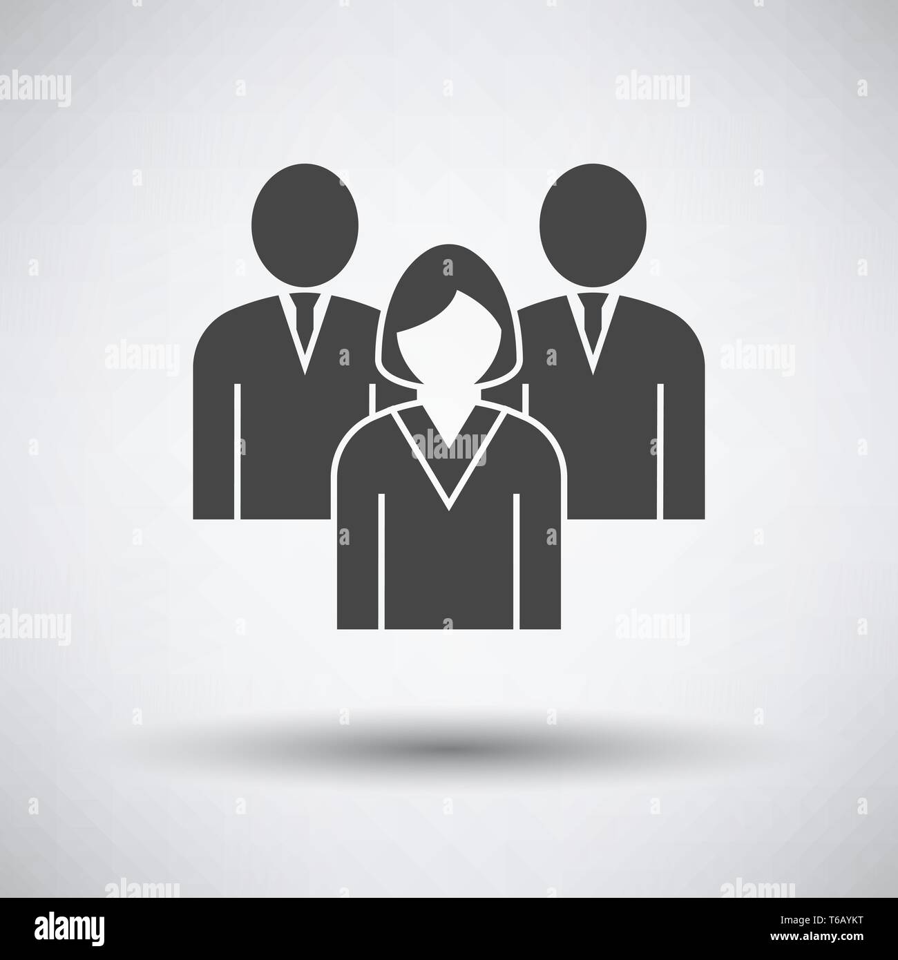 Corporate Team Icon on gray background, round shadow. Vector ...