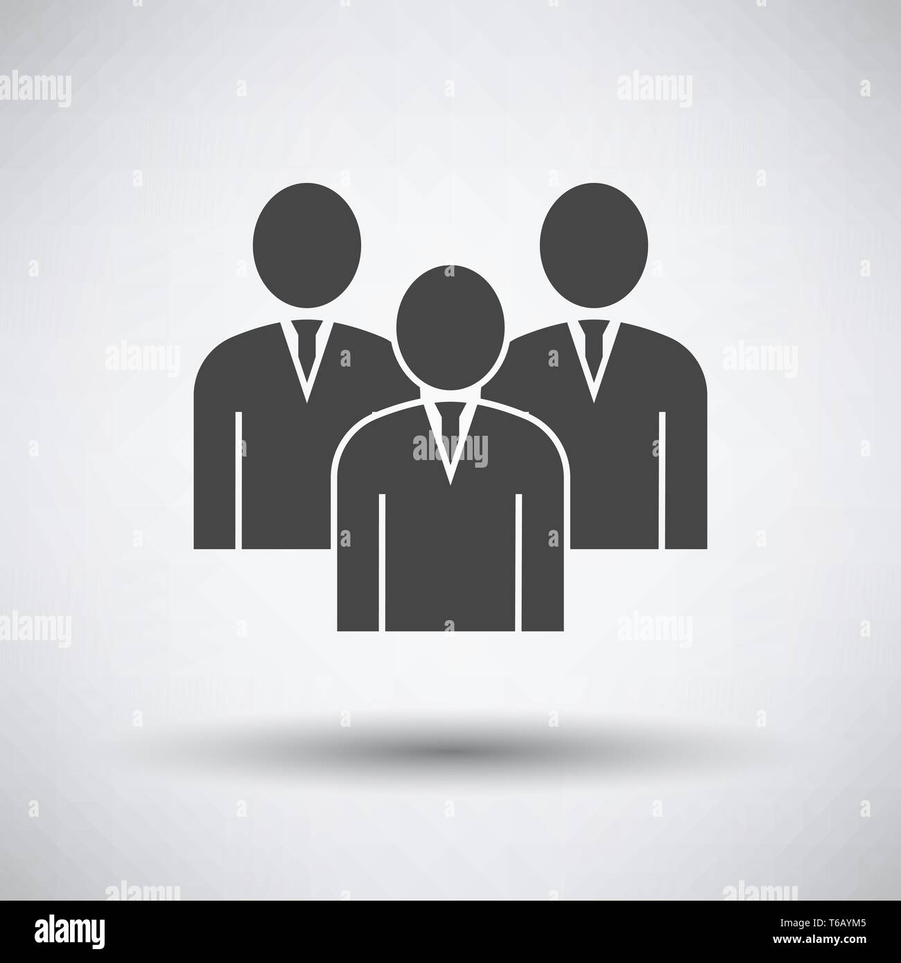 Corporate Team Icon on gray background, round shadow. Vector ...