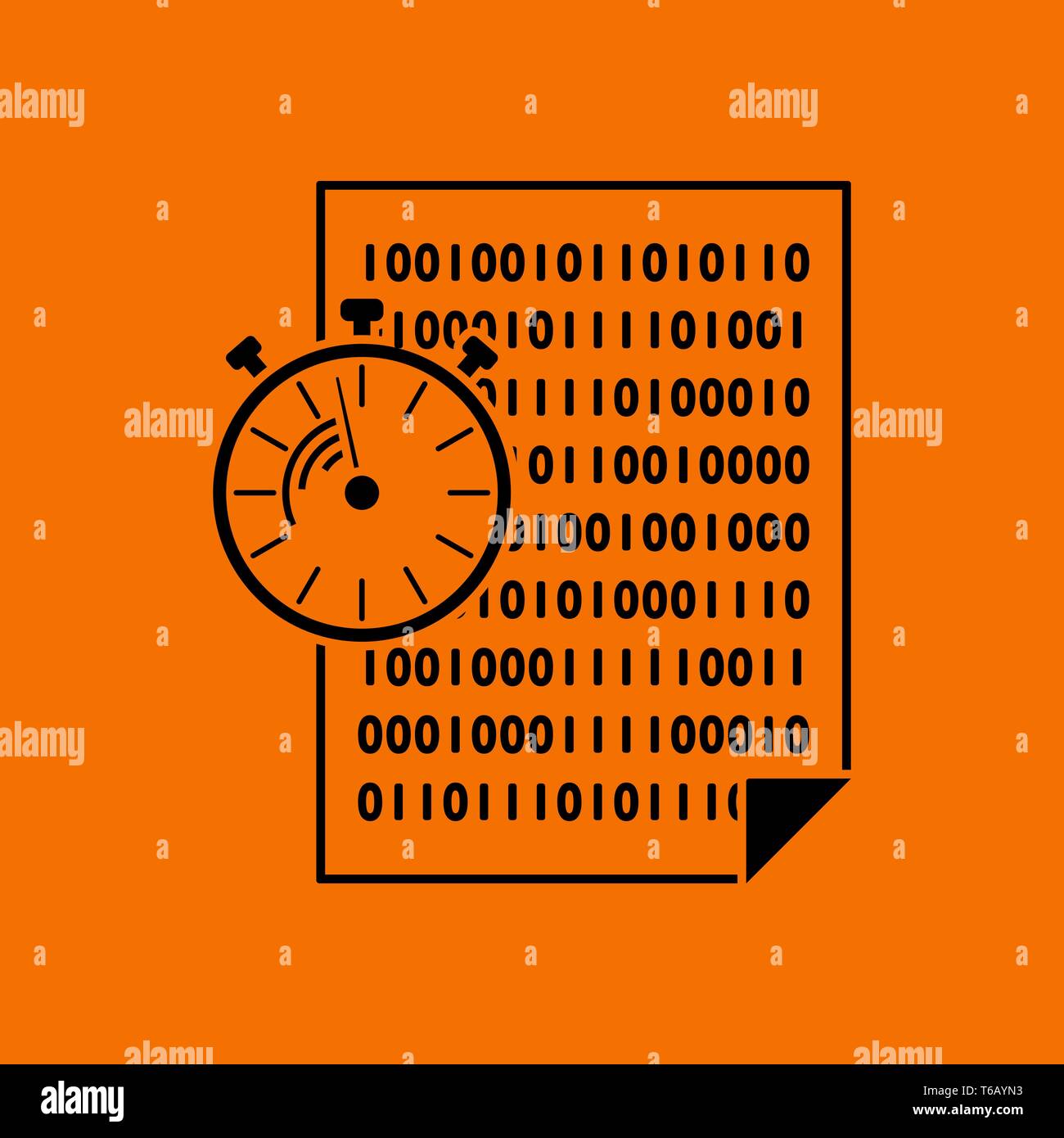 Fast Development Icon. Black on Orange background. Vector illustration ...