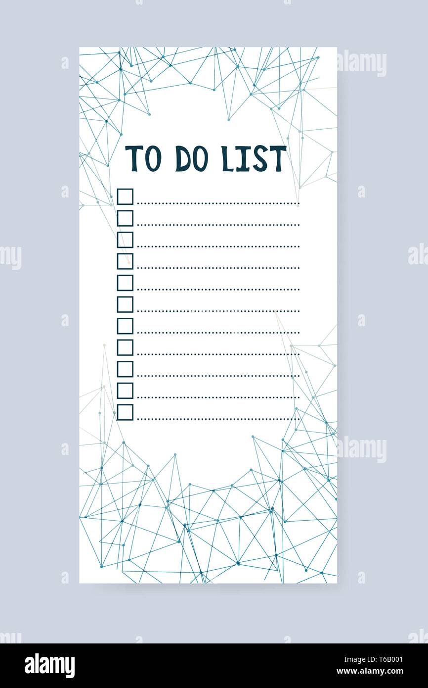 To do list. Design with abstract lines and dots. Vector illustration ...