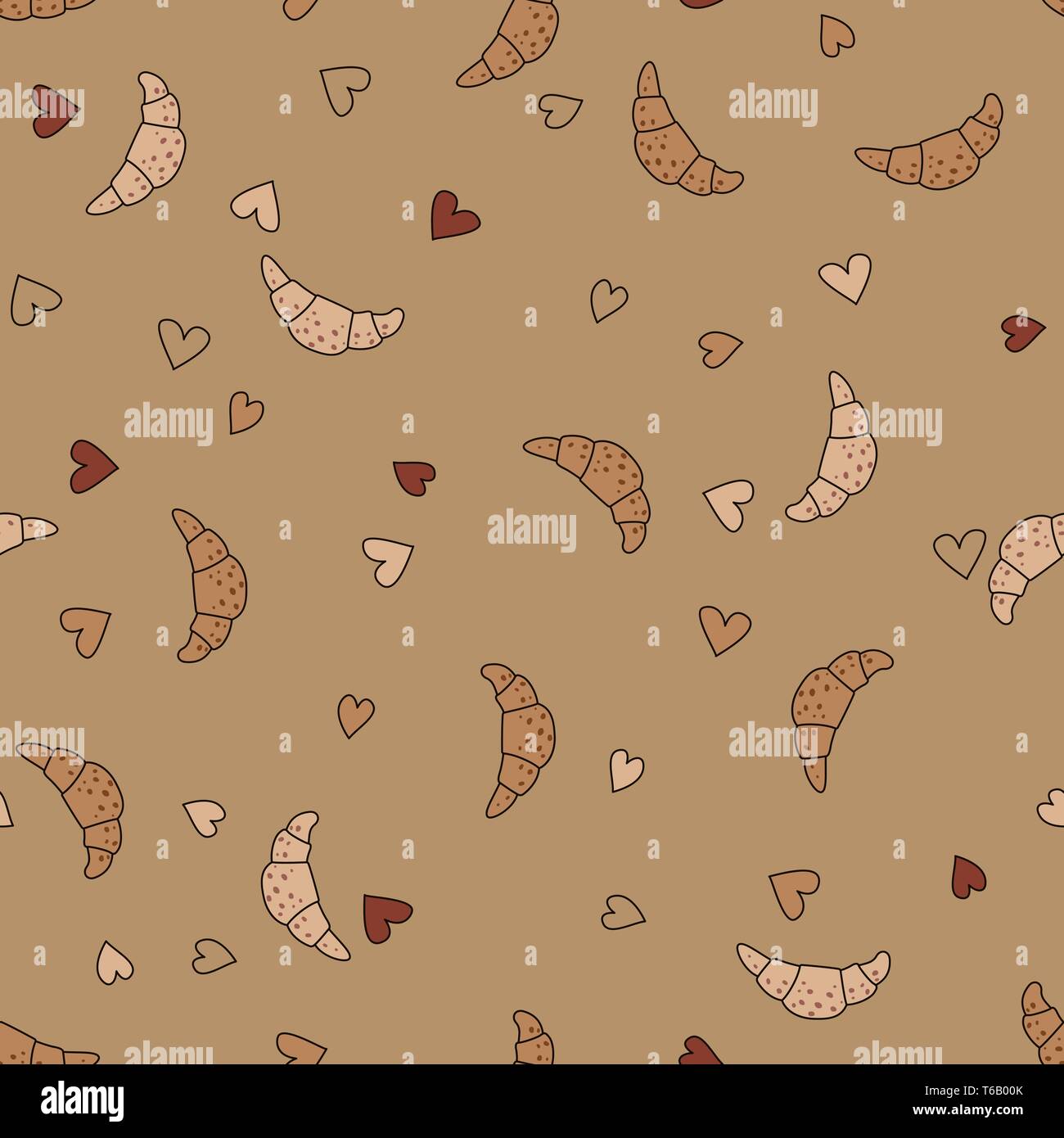 Seamless pattern background with croissants. Baking vector illustration ...