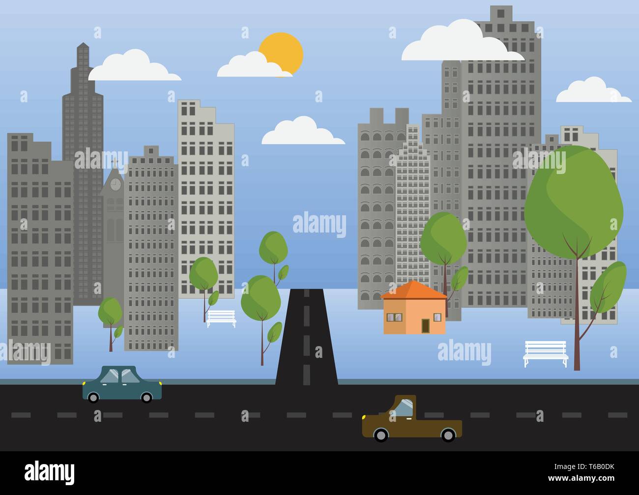 City flat design vector background Stock Vector Image & Art - Alamy