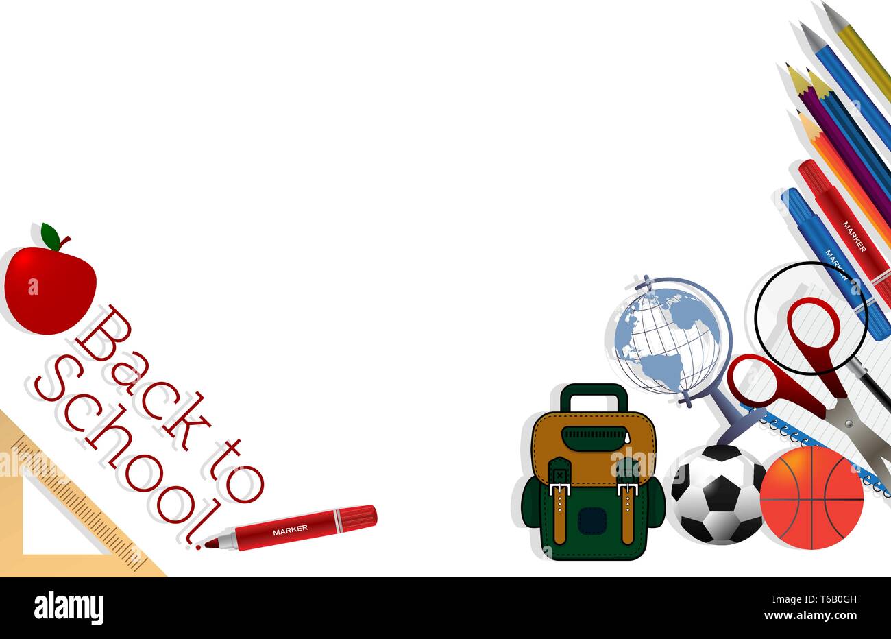 Back To School Banner Background vector illustration Stock Vector Image ...