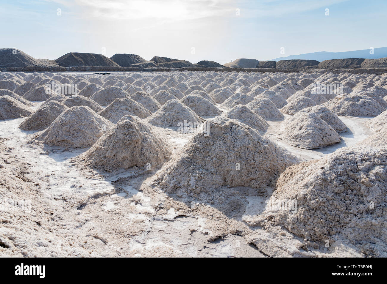 Salt plains near Afera Lake in the Danakil Depression in Ethiopia ...