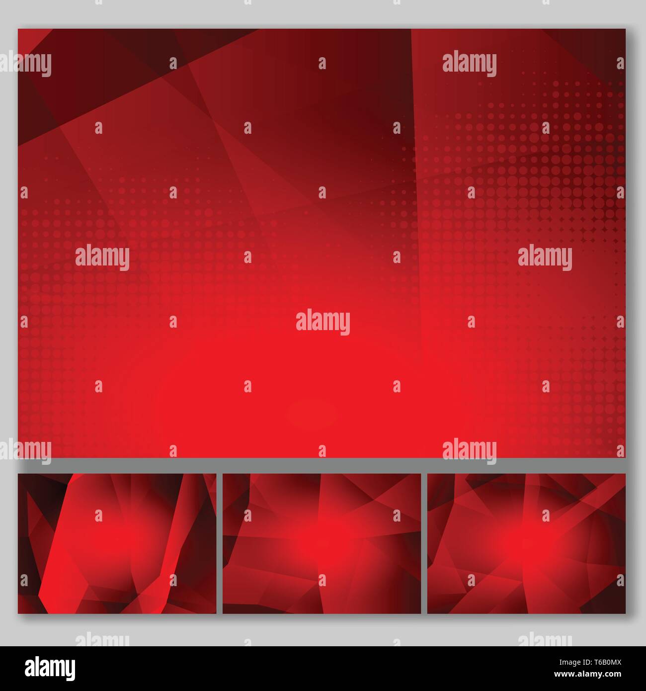 Set Red Color Polygon Abstract Background Technology Modern Design With