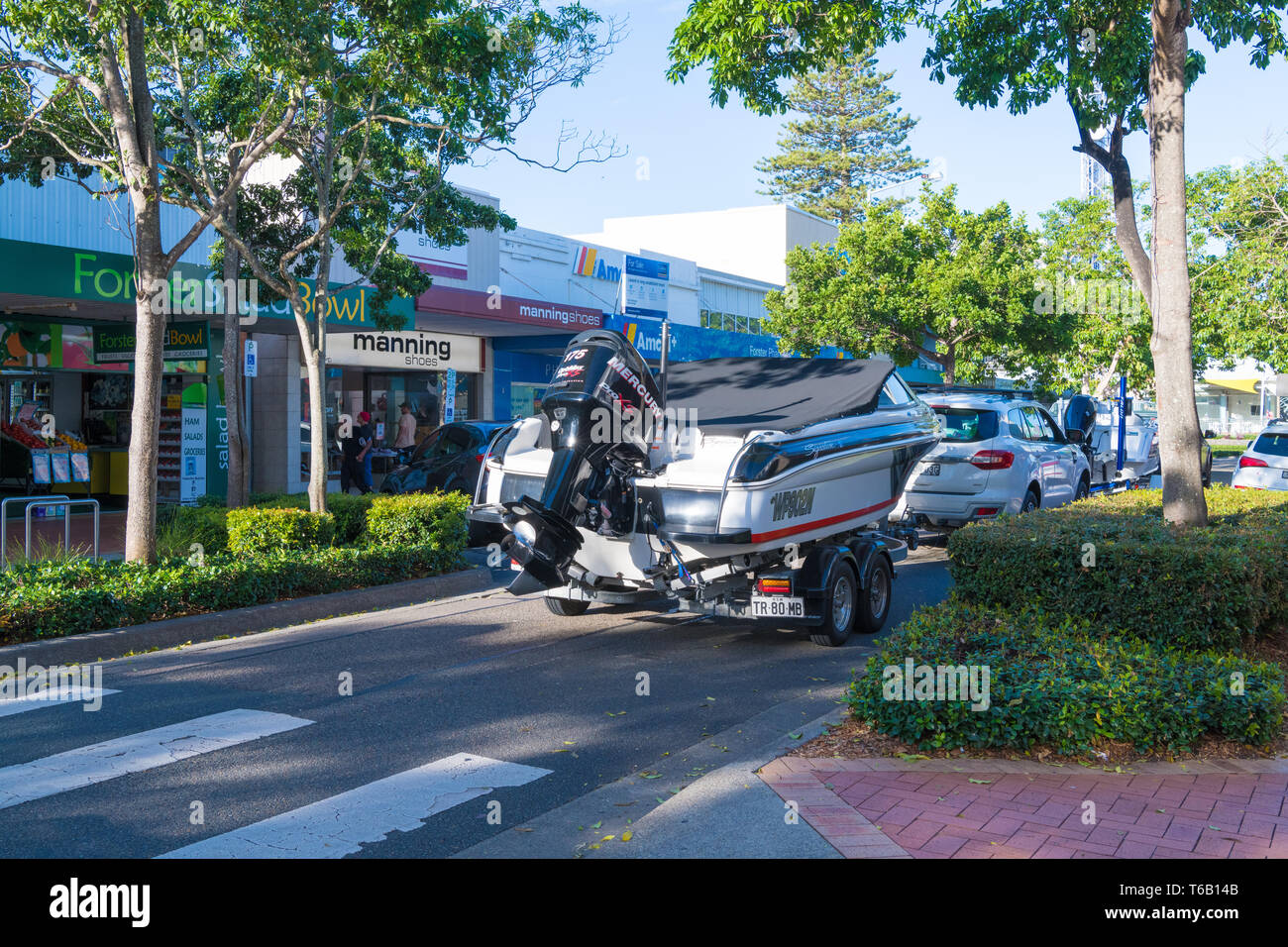 Forster, NSW, Australia-April 20, 2019: People enjoying the sunny ...