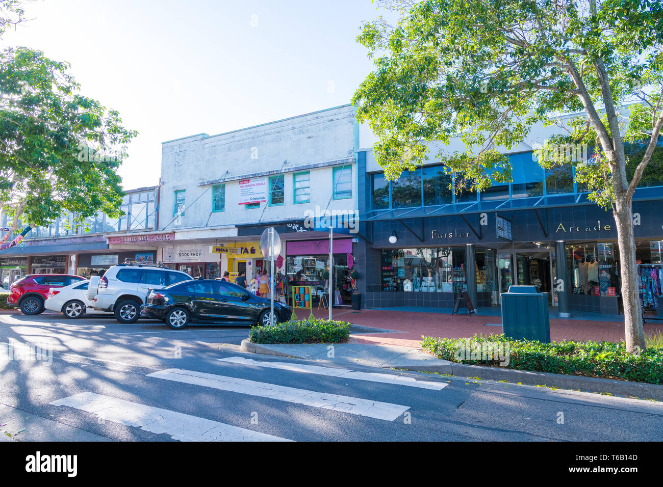Forster, NSW, Australia-April 20, 2019: People enjoying the sunny ...