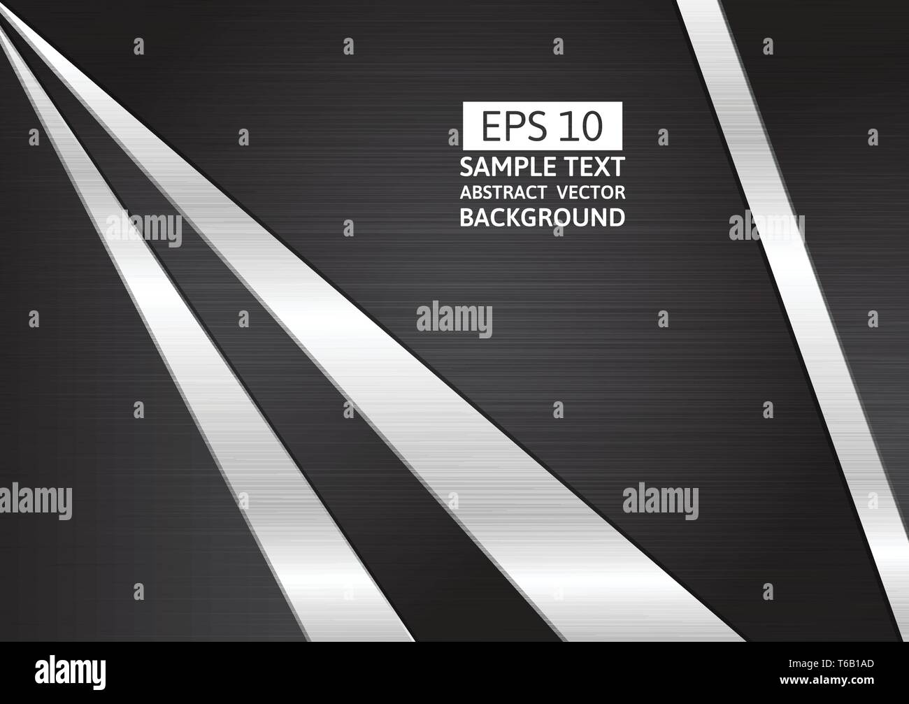 Metallic silver and black matt geometric abstract background modern ...