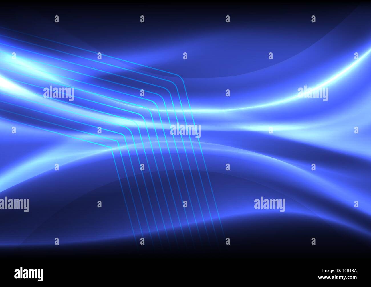 Blue color waves and geometric abstract background design. vector ...