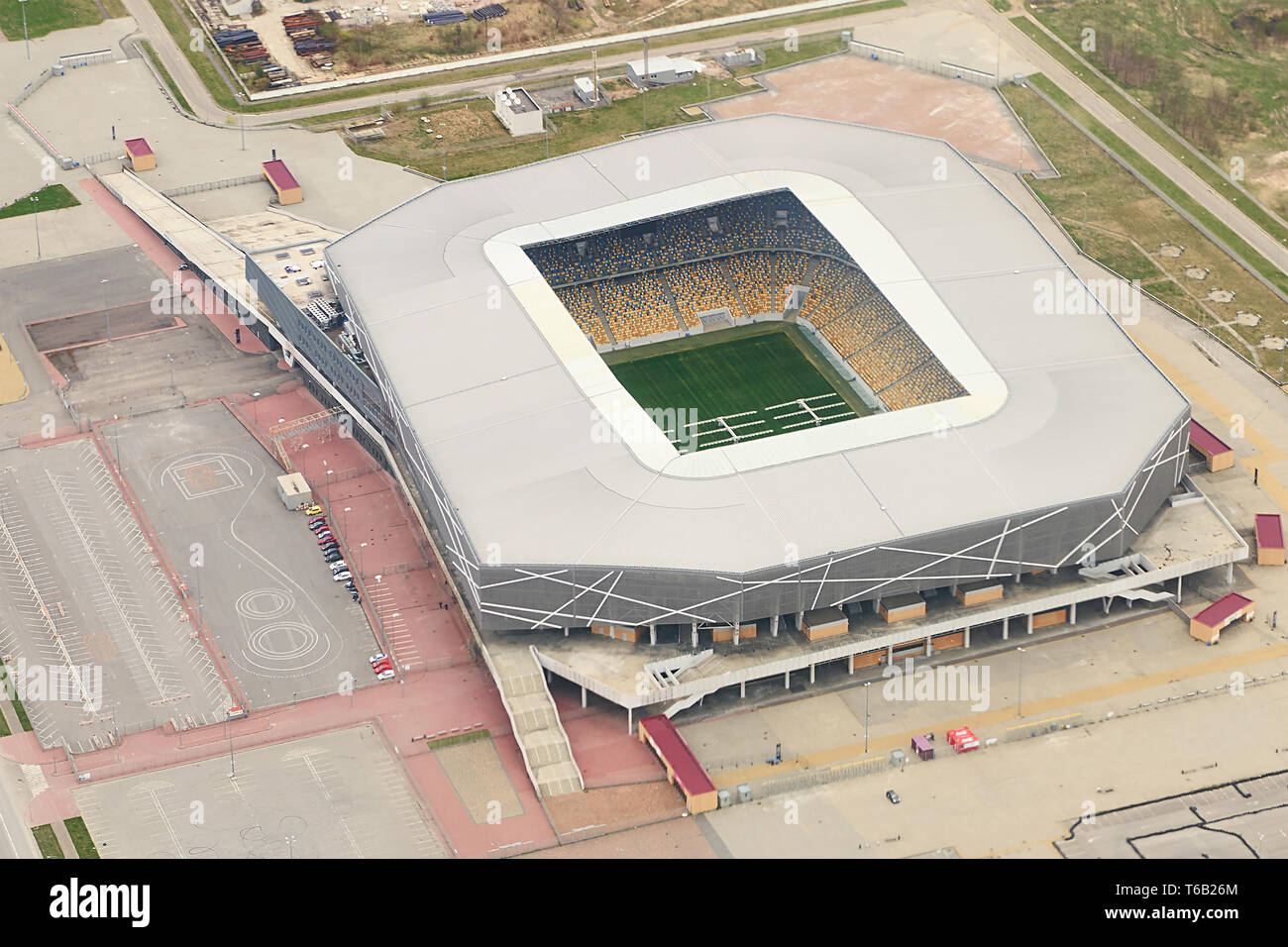 Aerial view of Arena Lviv a modern football stadium in Lviv, Ukraine ...