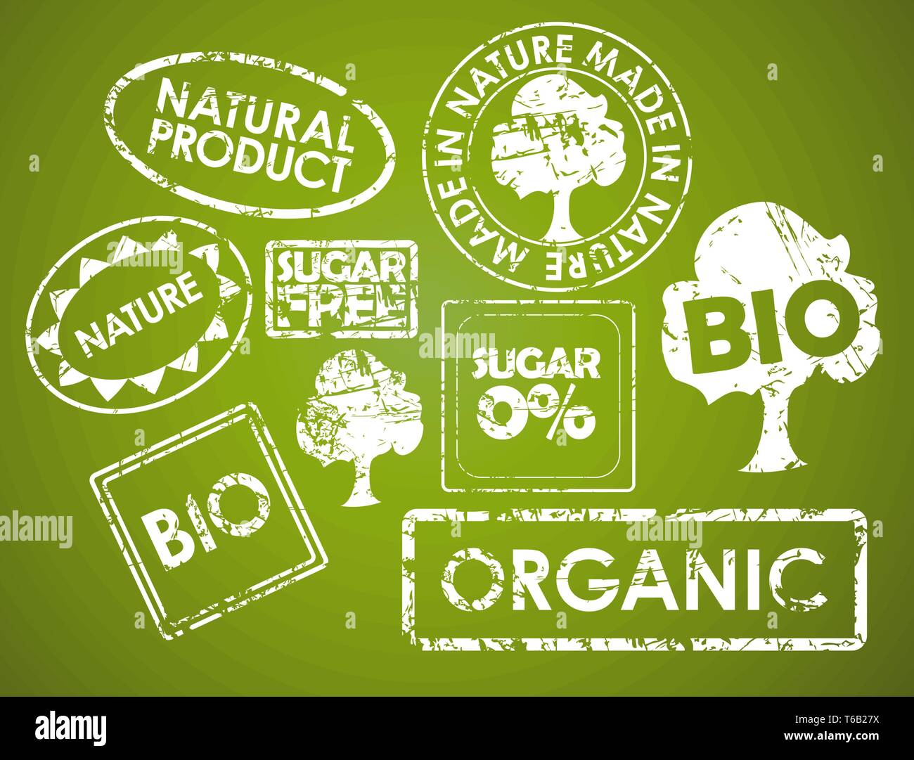 Set of stamps for organic, fresh, healthy, bio food Stock Vector Image ...