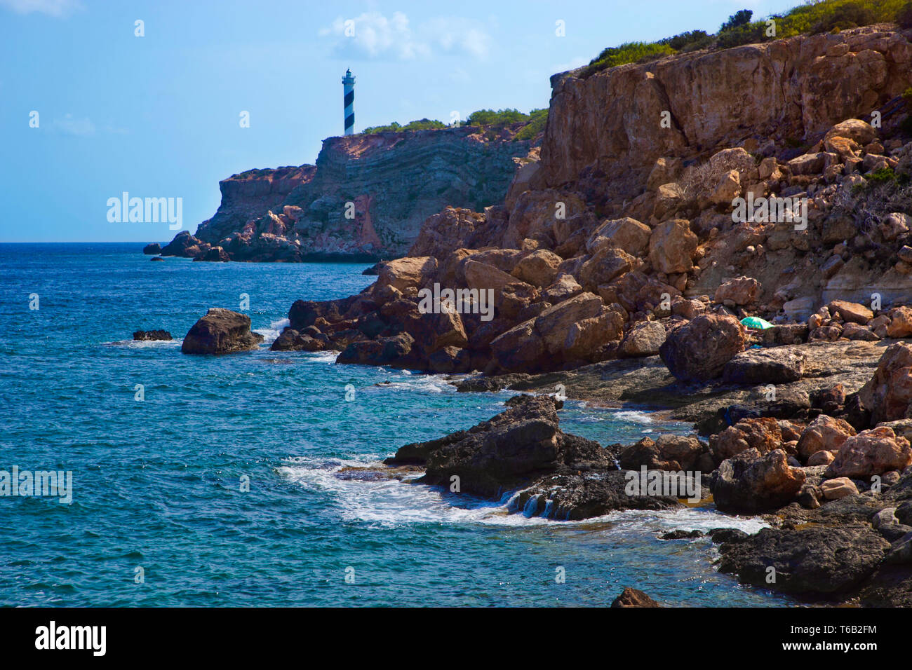 Lighthouse in Portinatx. Ibiza. Balearic Islands. Spain Stock Photo - Alamy