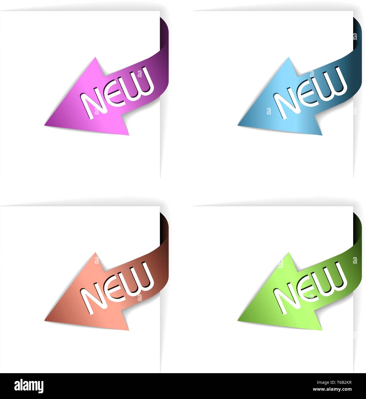 Colorful new corner ribbons set - arrows pointing at the content ...