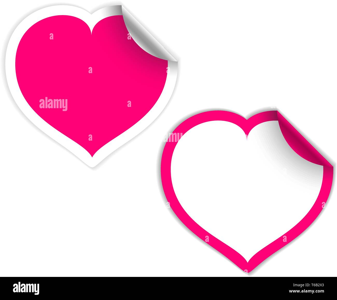 Pink and white heart labels / stickers (vector Stock Vector Image & Art ...
