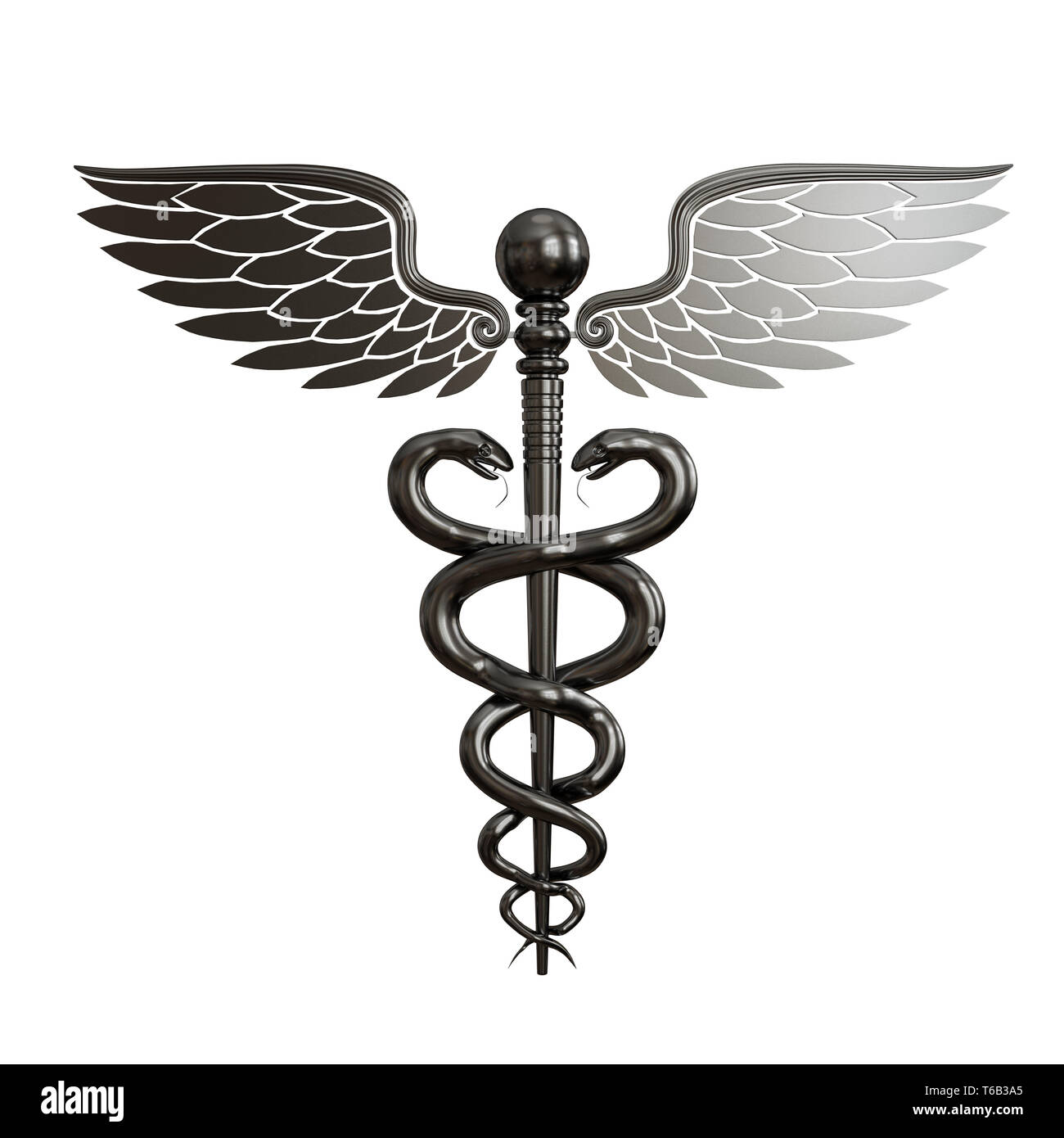 caduceus isolated on white background 3d illustration Stock Photo - Alamy