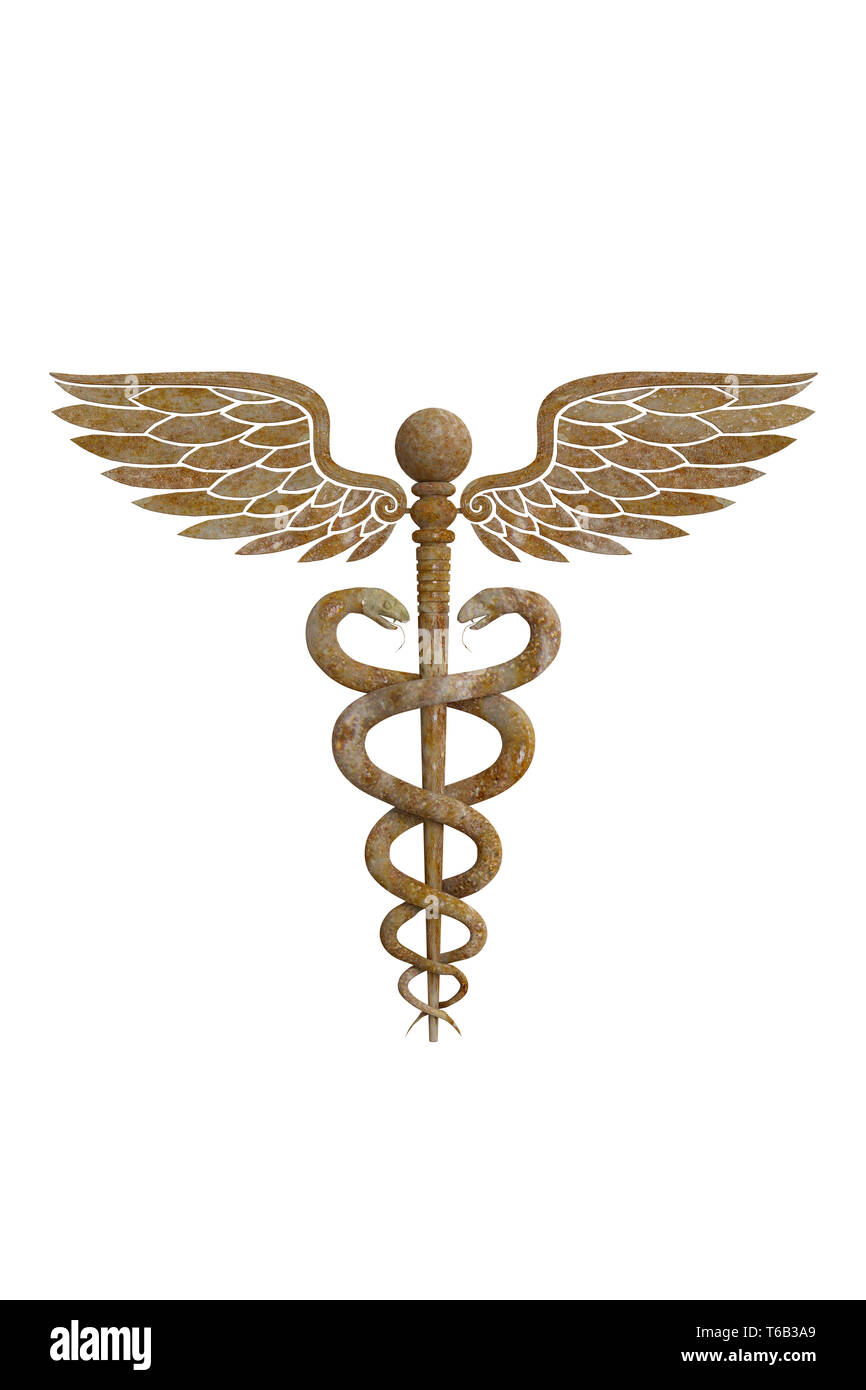 caduceus isolated on white background 3d illustration Stock Photo - Alamy