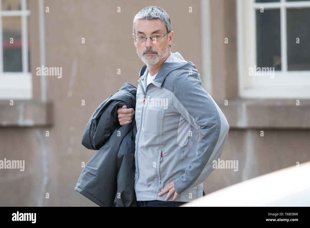 Simon Hayes arriving at Worcester Crown Court charged with perverting ...