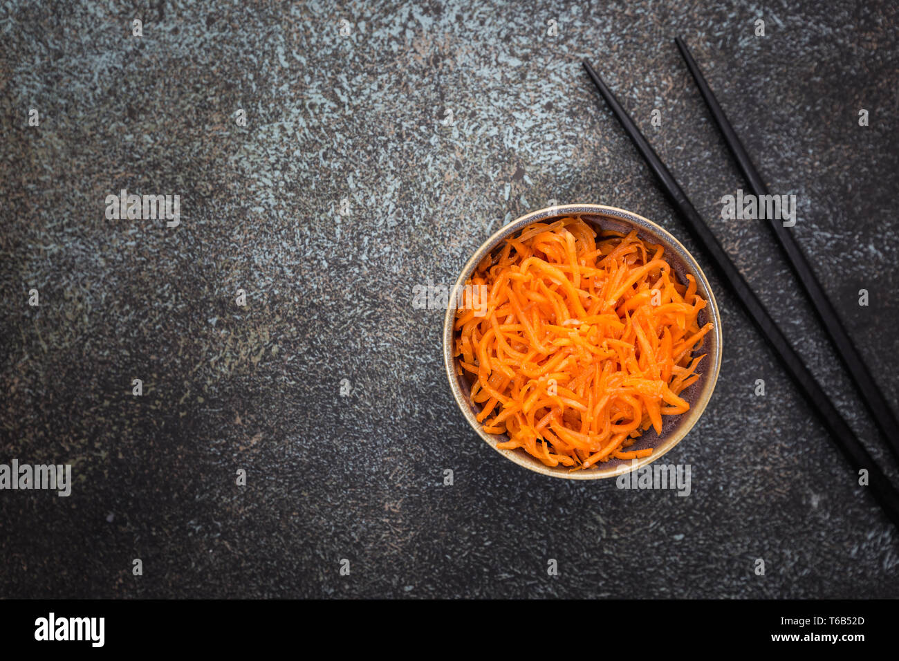 Korean cattot snack salad in the bowl, top view Stock Photo - Alamy