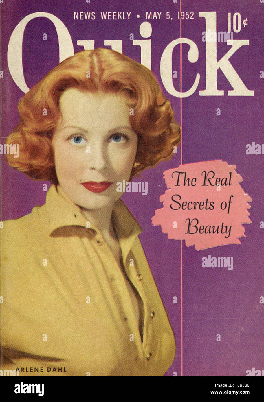 Vintage movie magazine cover - Quick Magazine with Actress Arlene Dahl ...