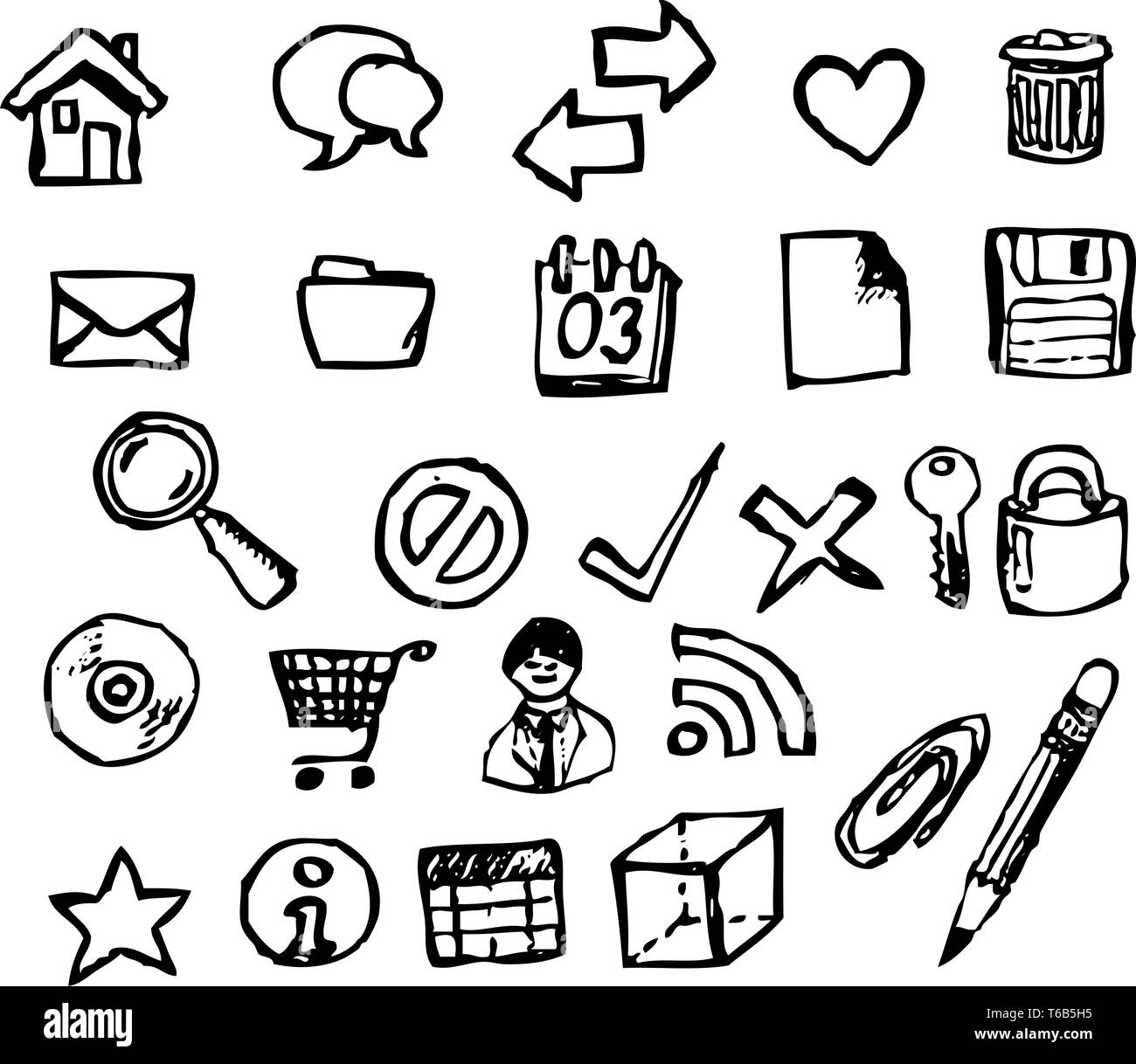 Set of doodle computer icons for your webdesign Stock Vector Image ...