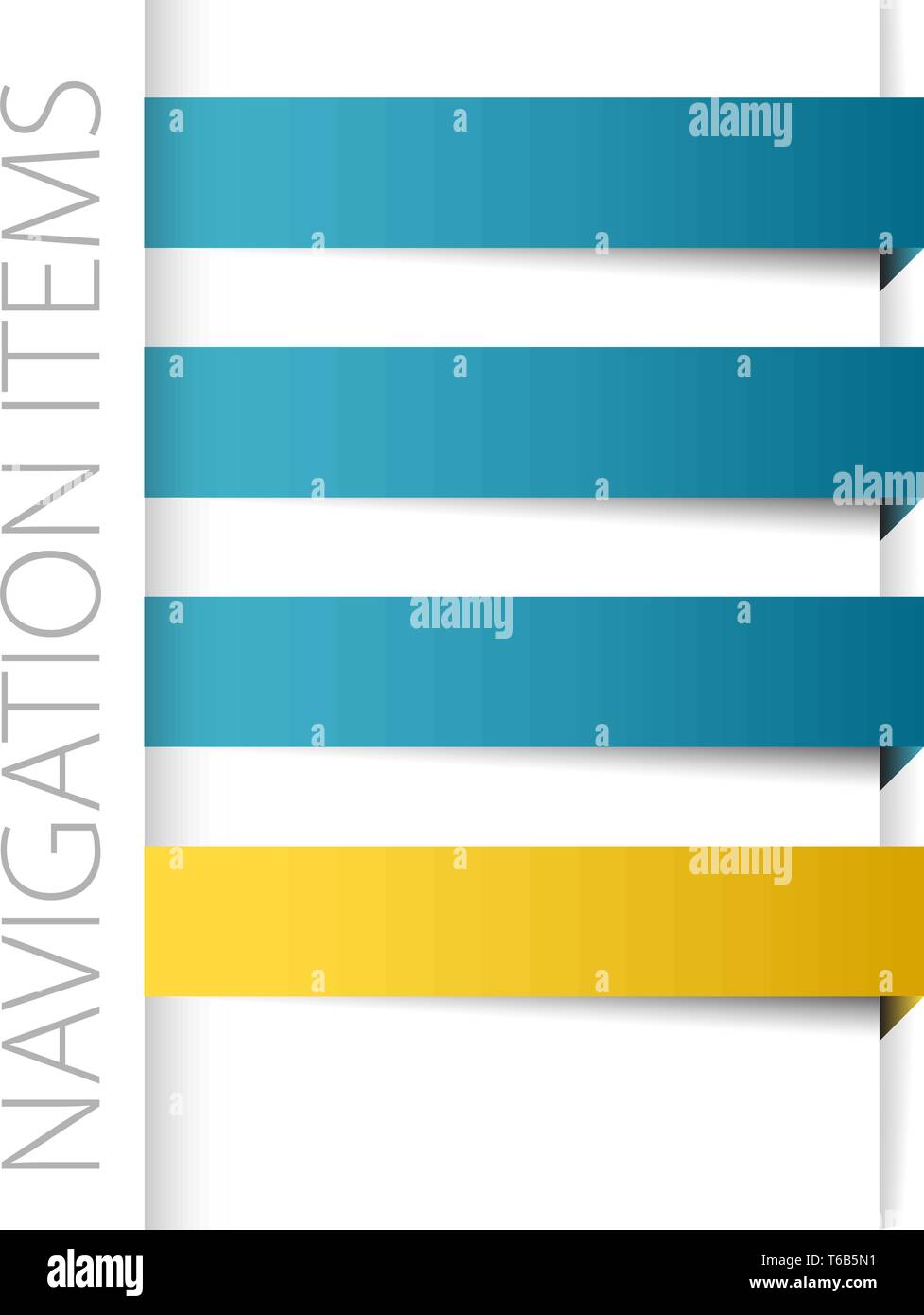 Modern blue navigation items in right bar on white background (vector ...