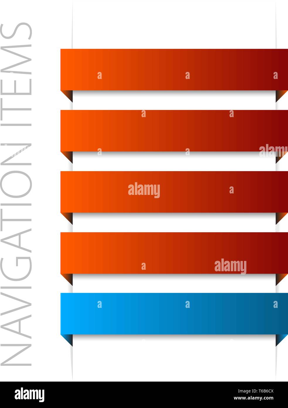 modern red navigation items on white background (vector Stock Vector ...