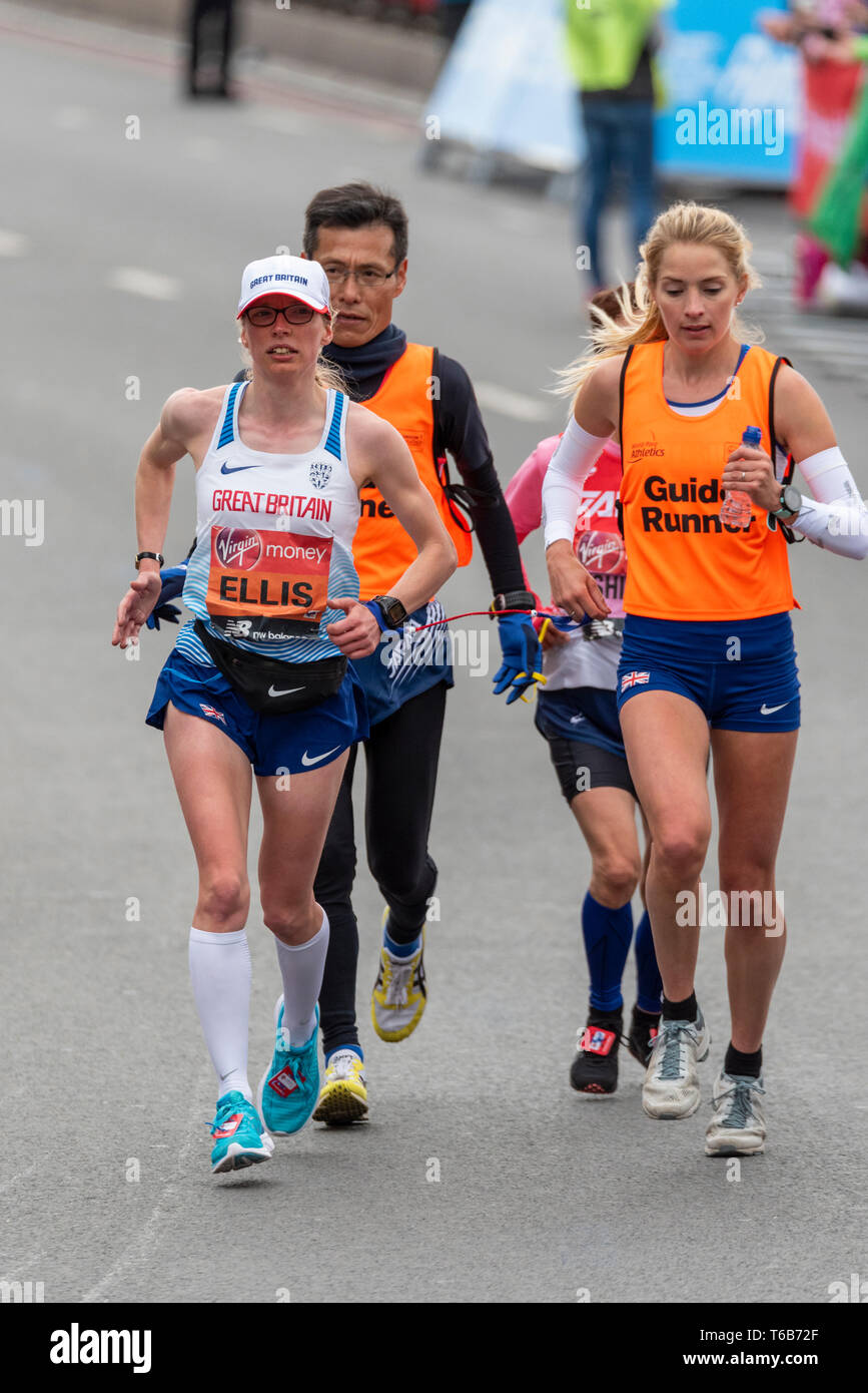 Charlotte Ellis racing in the Virgin Money London Marathon 2019 near ...