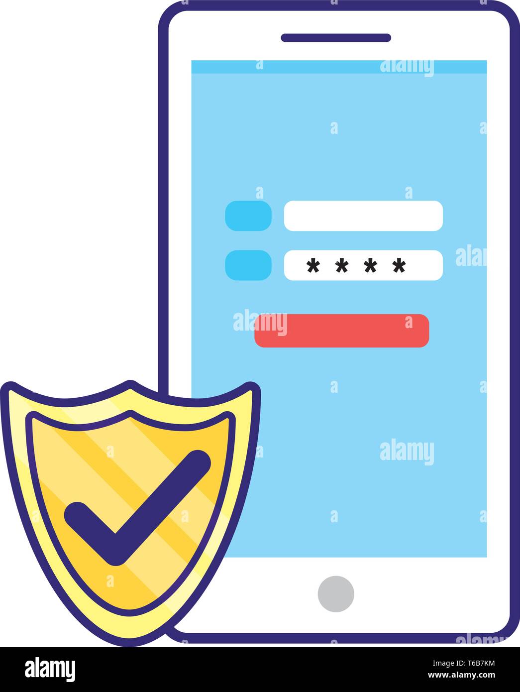 technology device smartphone security password security shield cartoon ...