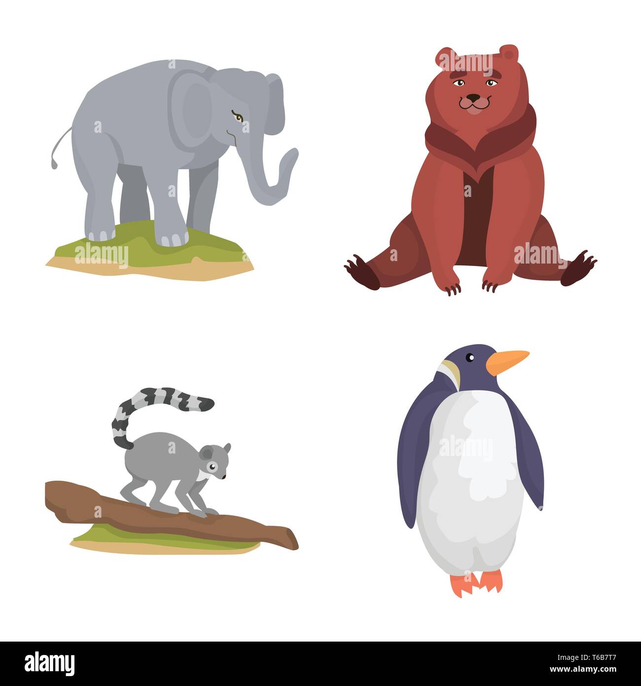 elephant,bear,lemur,penguin,cute,brown,monkey,white,nursery,Africa ...