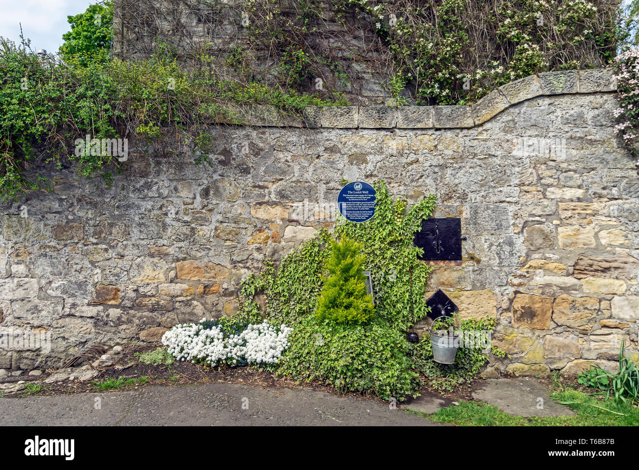 The Lockit Well in NTS town The Royal Burgh of Culross Fife Scotland UK ...