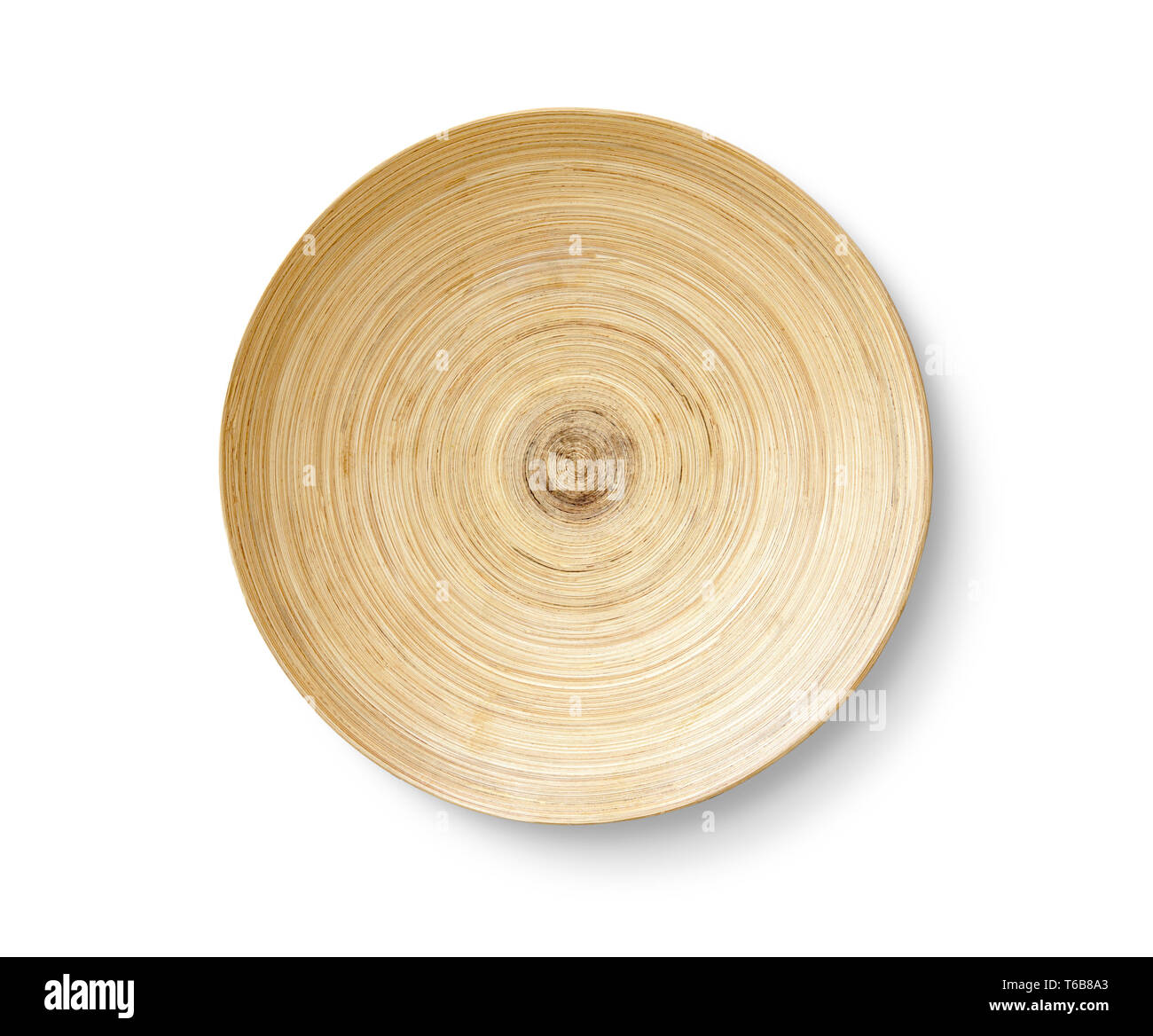 wooden plate isolated top view, clipping path Stock Photo - Alamy