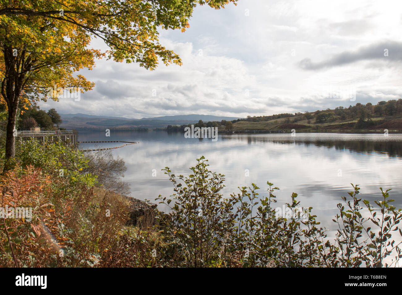View over a lake in Scotland Stock Photo - Alamy