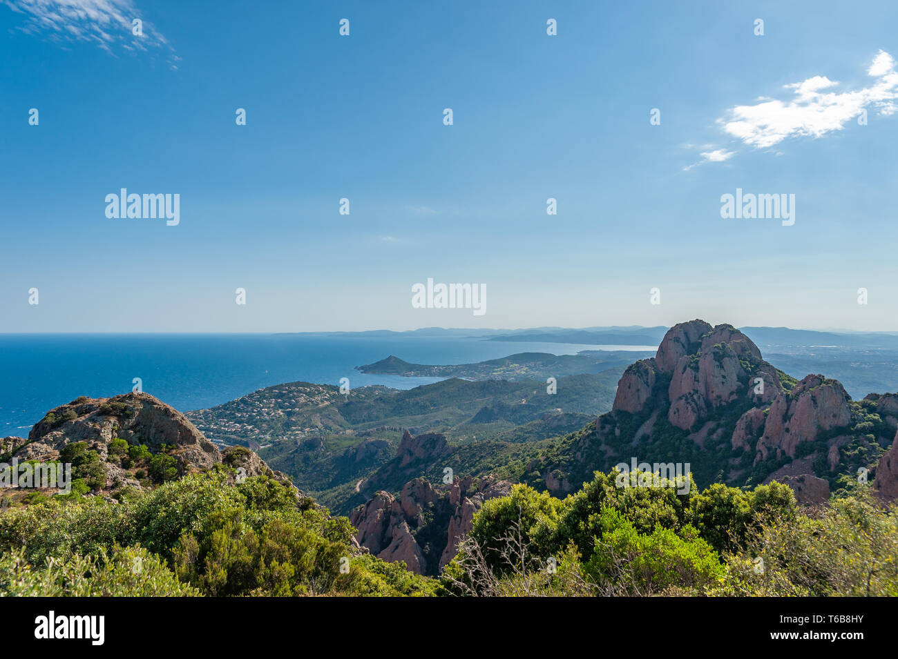 View from Pic du Cap Roux in the Massif de l'Esterel, Antheor, Var ...