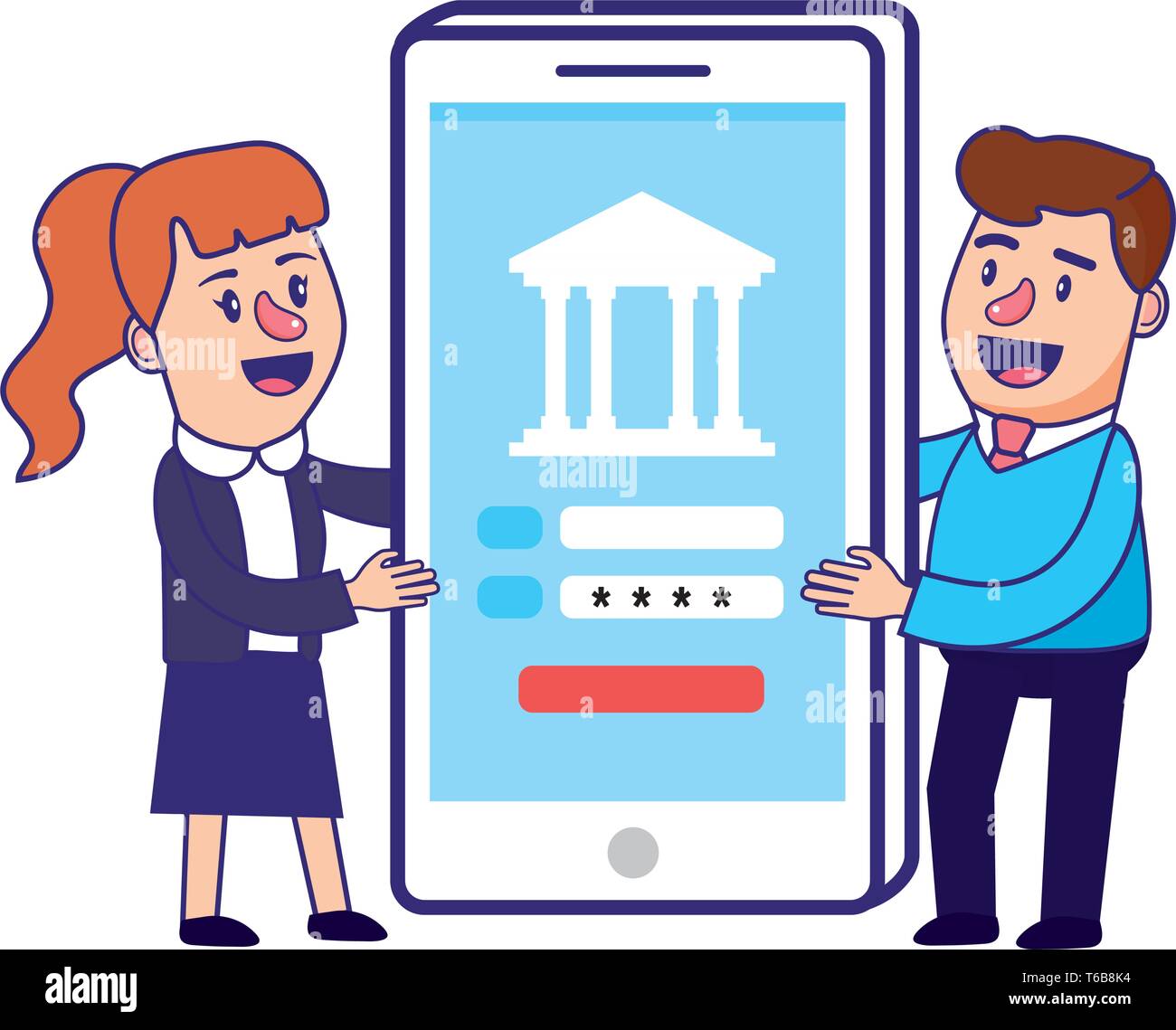 Banking teamwork financial planning smartphone security password ...