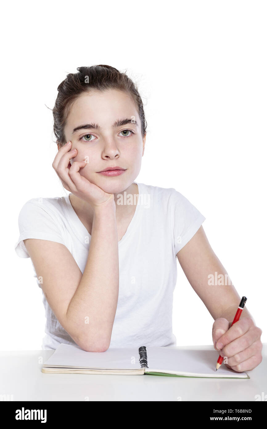 Hand doing homework hi-res stock photography and images - Alamy