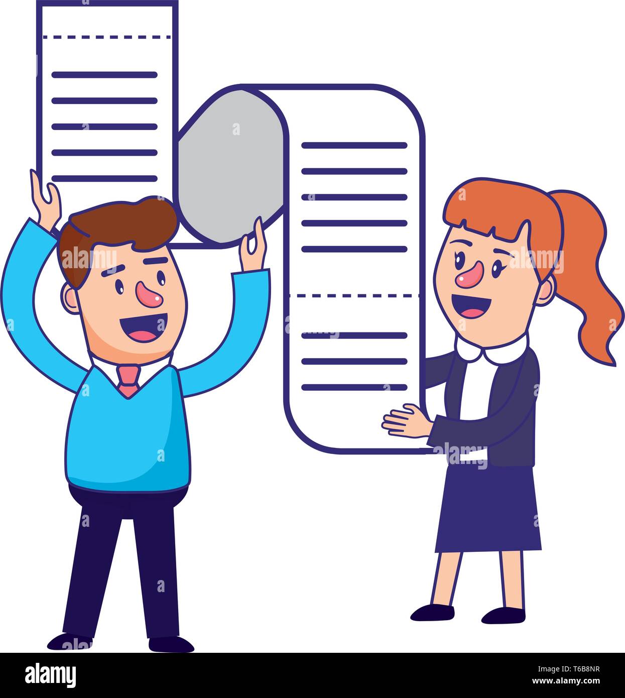 Banking teamwork financial planning transaction paper receipt motivated ...