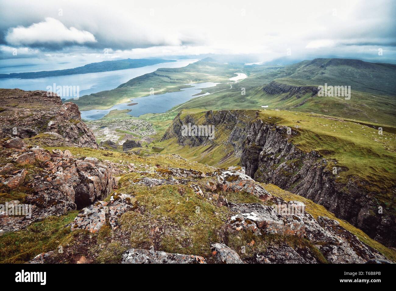 Beautiful rocky field with breathtaking sky Stock Photo - Alamy