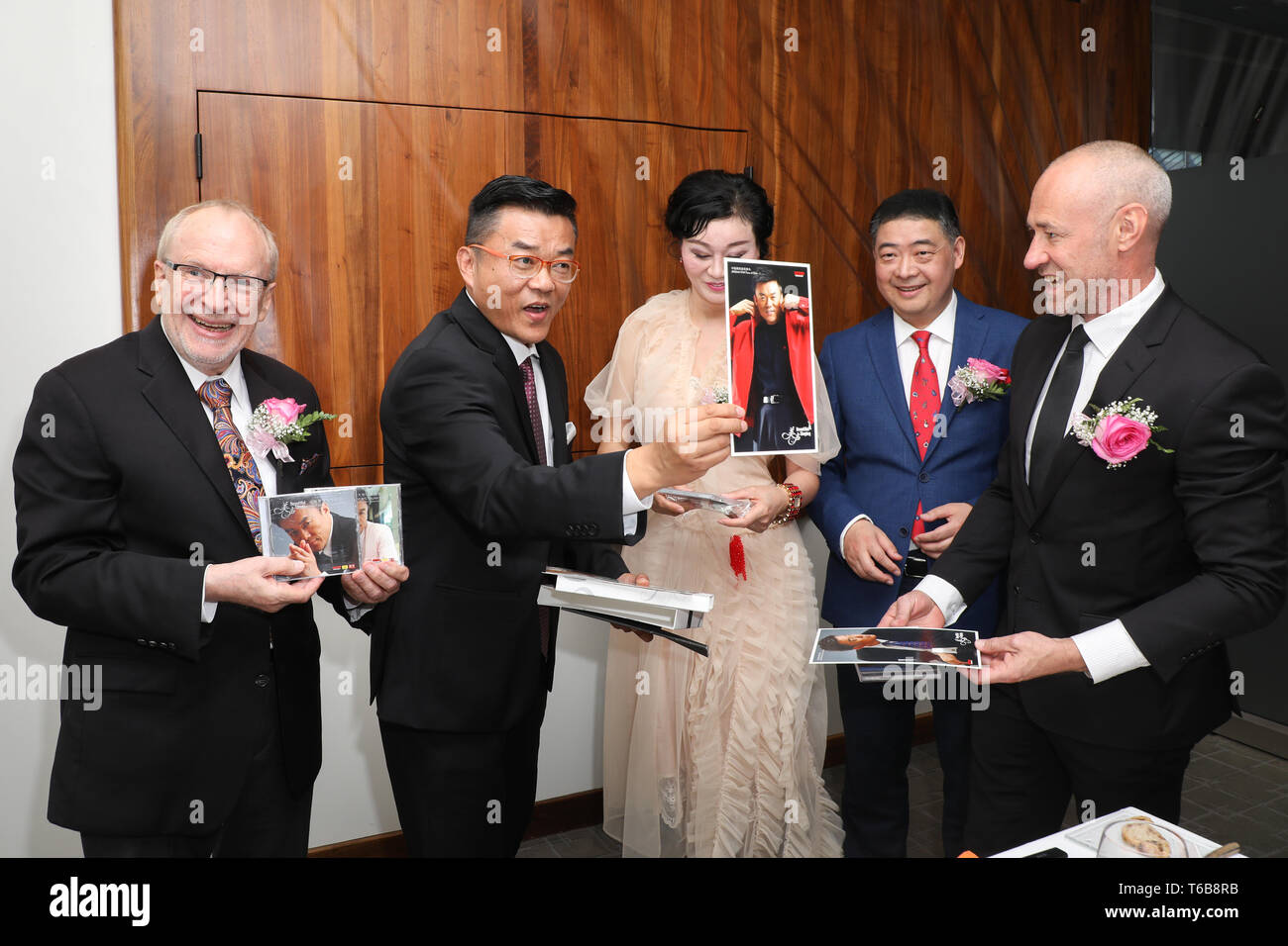 Los Angeles, Calif. USA. 28th April, 2019. Harrison Engle, Jingma Fan ...