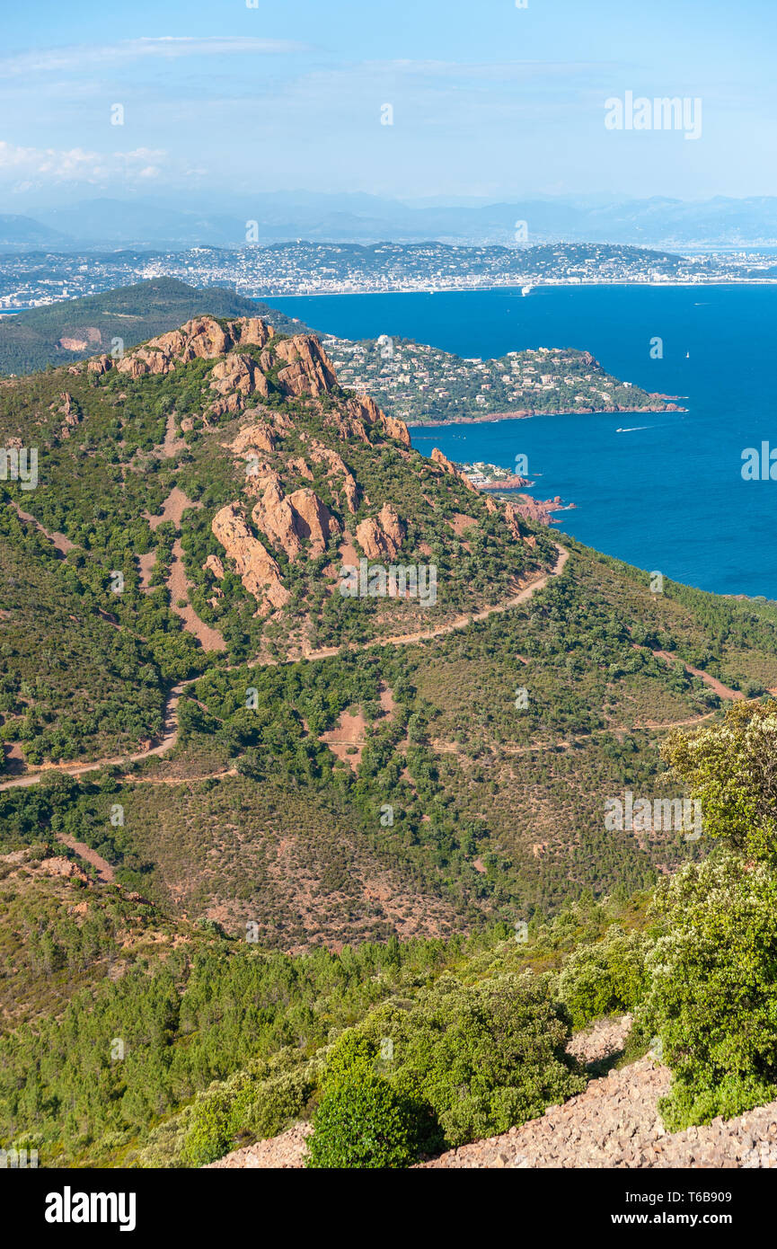 View from Pic du Cap Roux in the Massif de l'Esterel, Antheor, Var ...
