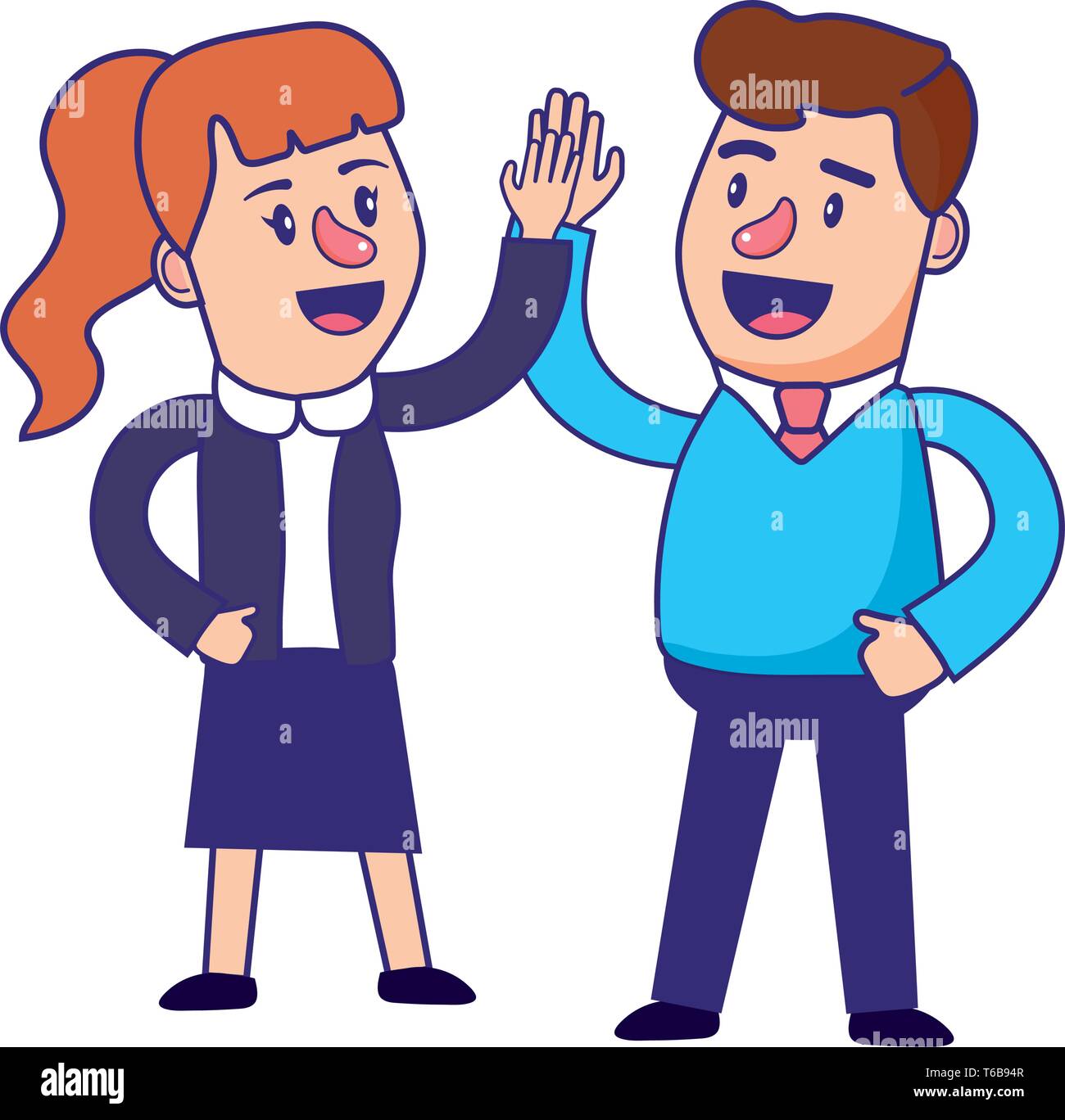 Banking teamwork financial planning high five success happy celebration ...