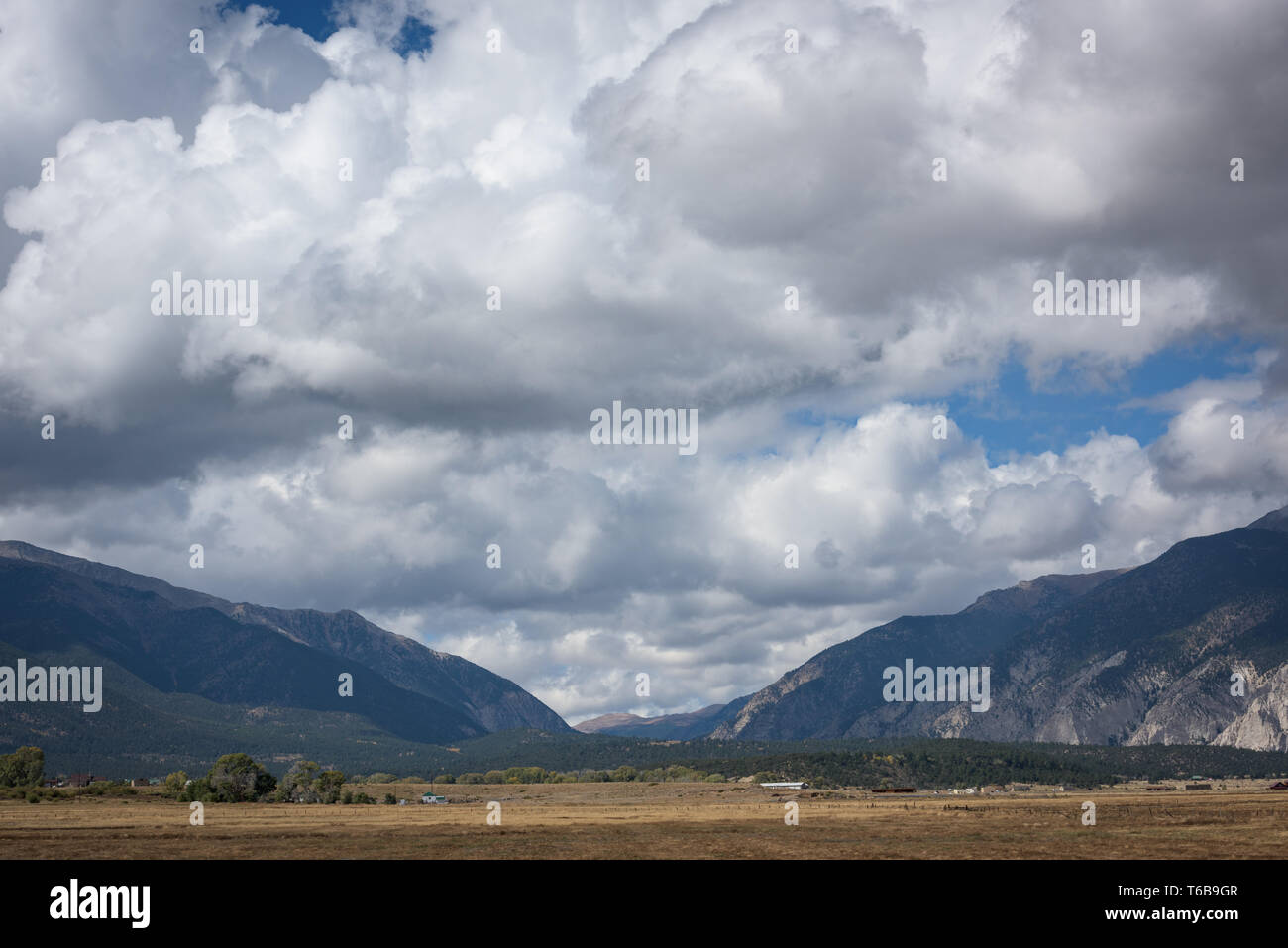 Continental Divide between two mountain ranges of Colorado Stock Photo ...