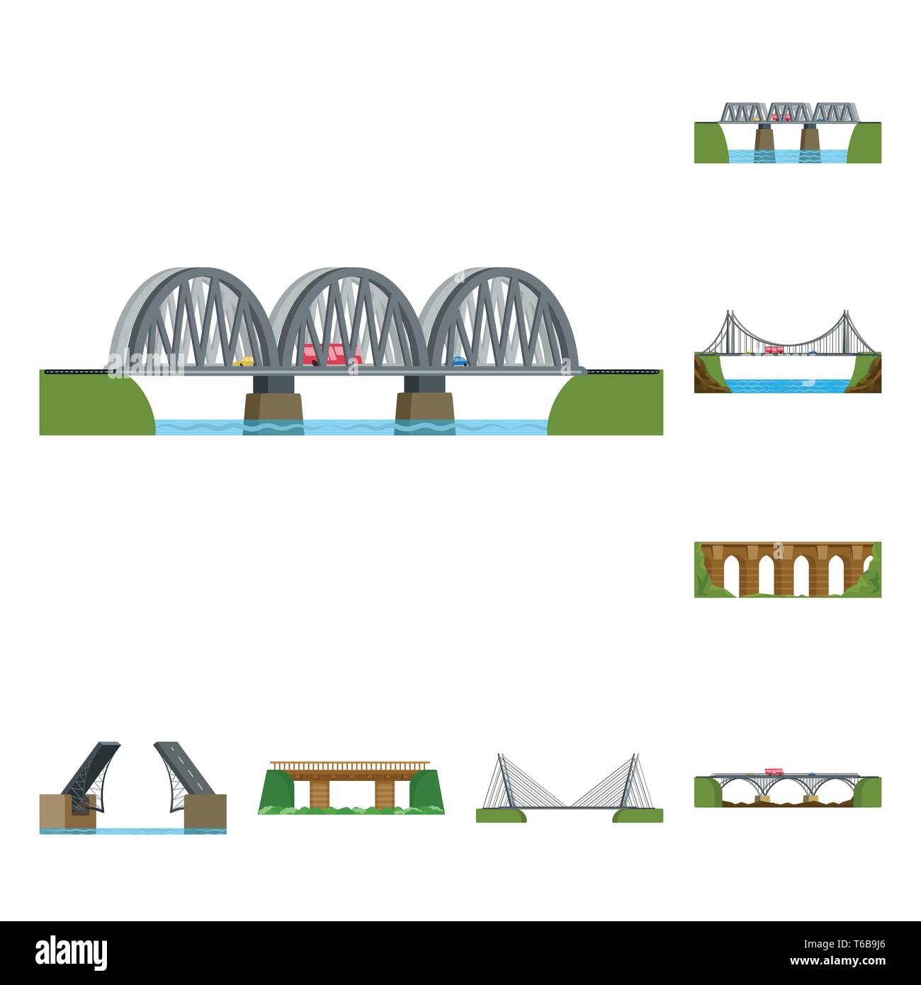 Vector design of bridgework and bridge logo. Set of bridgework and ...