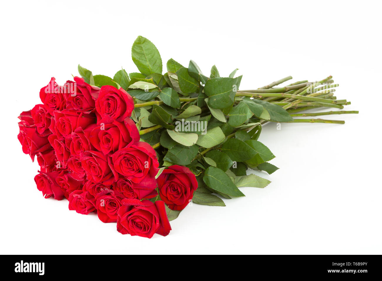 Bouquet of fresh red roses isolated Stock Photo - Alamy