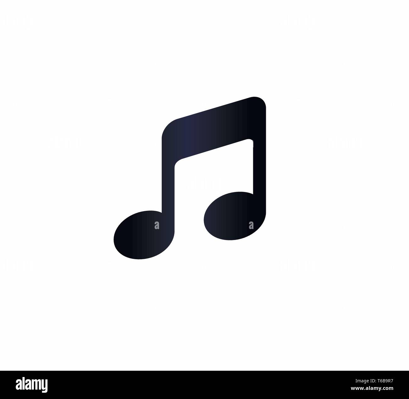 Pictogram blue gradient music sign, note isolated Stock Vector Image ...