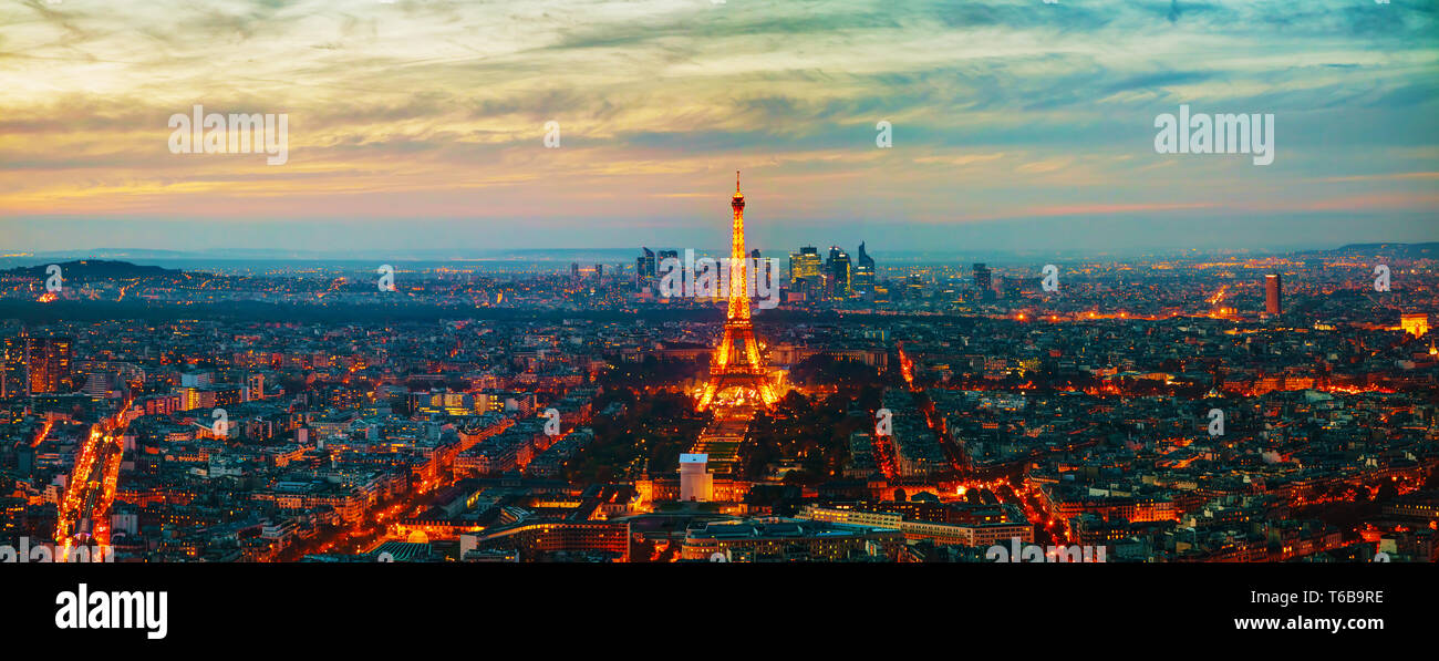 Cityscape of Paris with the Eiffel tower Stock Photo - Alamy