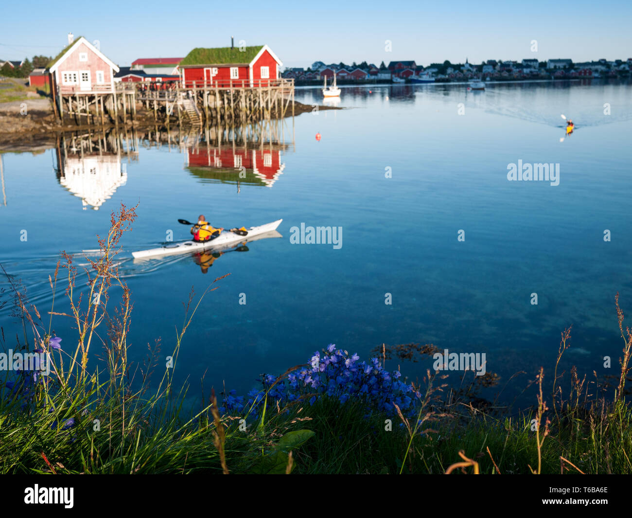 classic Norway view with rorbus and canoes Stock Photo - Alamy