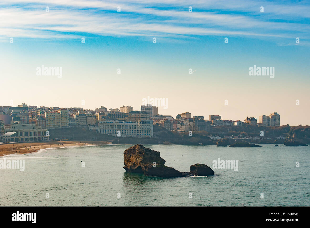 A view to Biarritz, France from seaside Stock Photo - Alamy