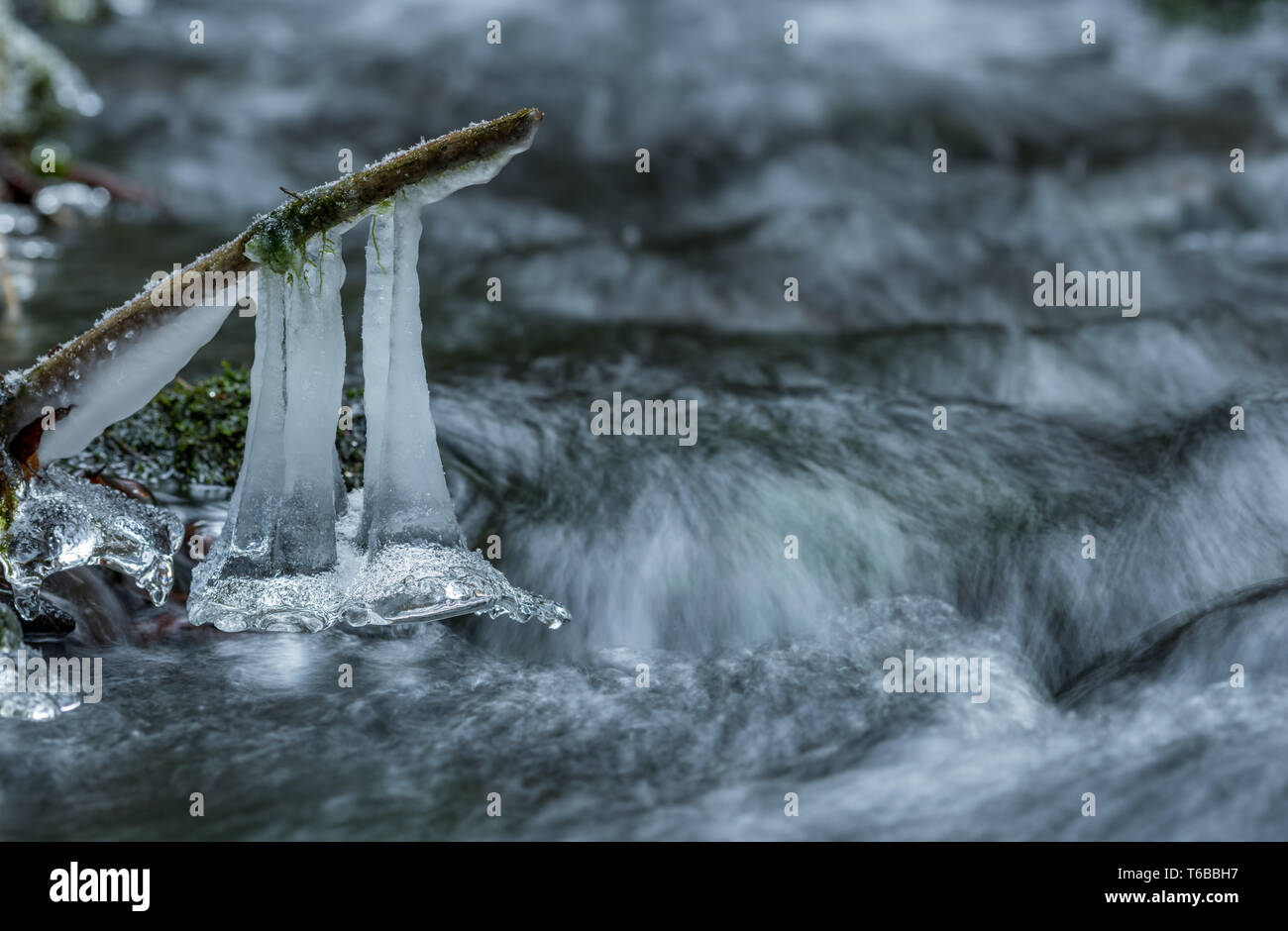 Frozen German stream Stock Photo - Alamy